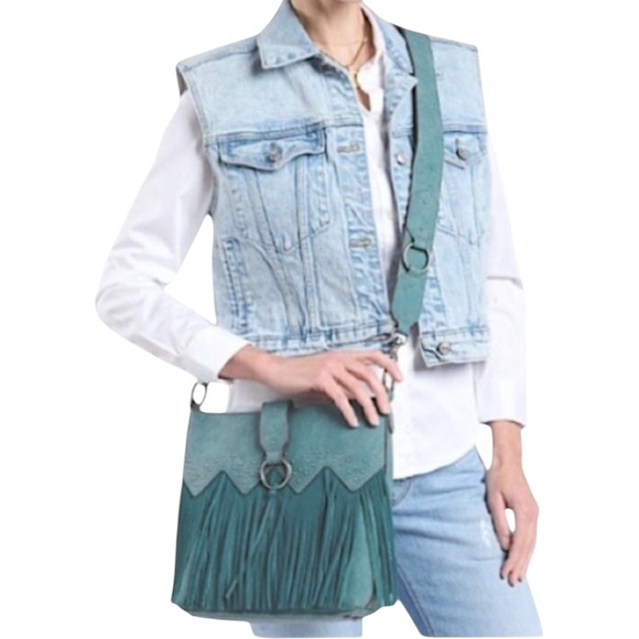 Justin Boots | Bags | Justin Boots Fringe Crossbody Bag Turquoise ...